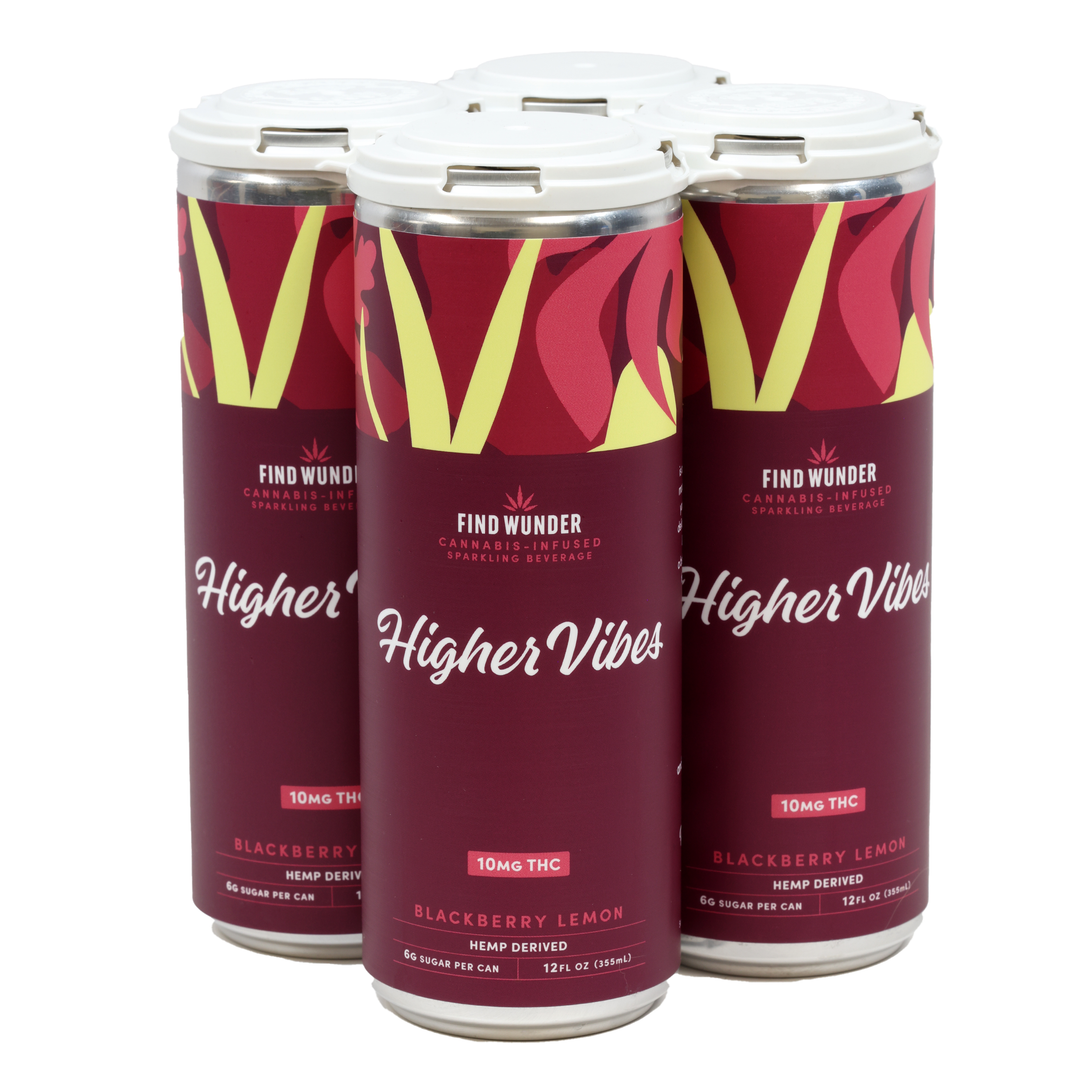 Wunder Higher Vibes Blackberry Lemon THC Seltzer 10mg – Smokeless - Vape THC CBD
